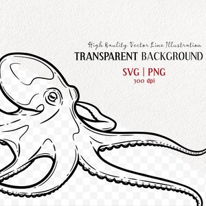 Octopus SVG Clipart. Kraken Vector Line Art. Octopus Vector Tentacles ...