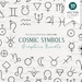 37 Kosmische Symbole Clipart. Sternzeichen Vektorgrafiken. Planeten ...