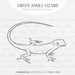 Green Anole Lizard SVG Clipart. Snake Like Lizard Vector Drawing. Blue ...