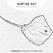 Whiptail Stingray SVG Clipart. Ray Fish Svg Illustration. Stingray ...
