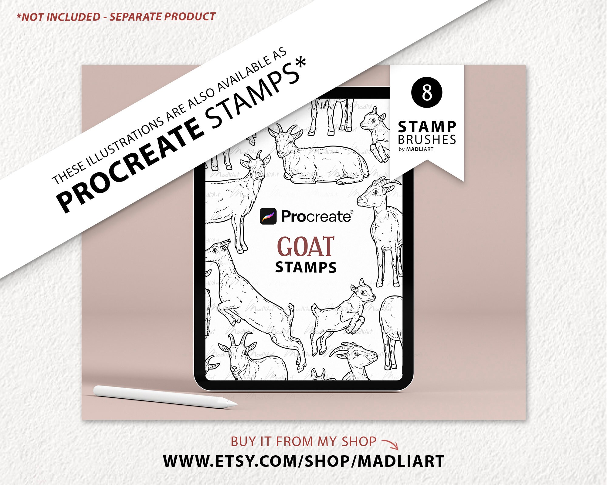 Goat SVG Clipart. Goat Vector Line Art. Farm Animal Drawing. Cute Goat ...
