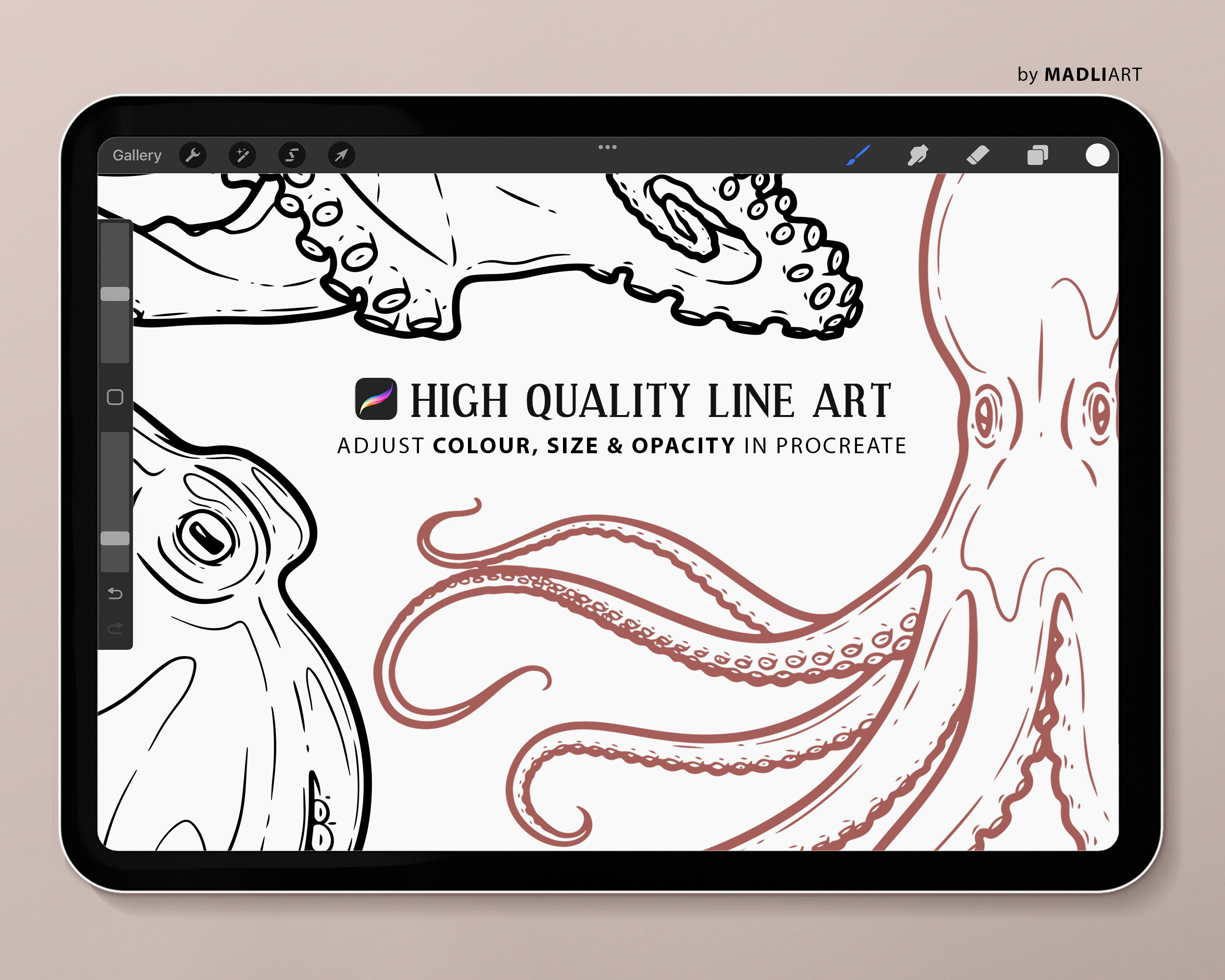 6 Procreate Octopus Stamps. Octopus Tattoo Design. Ocean - Etsy