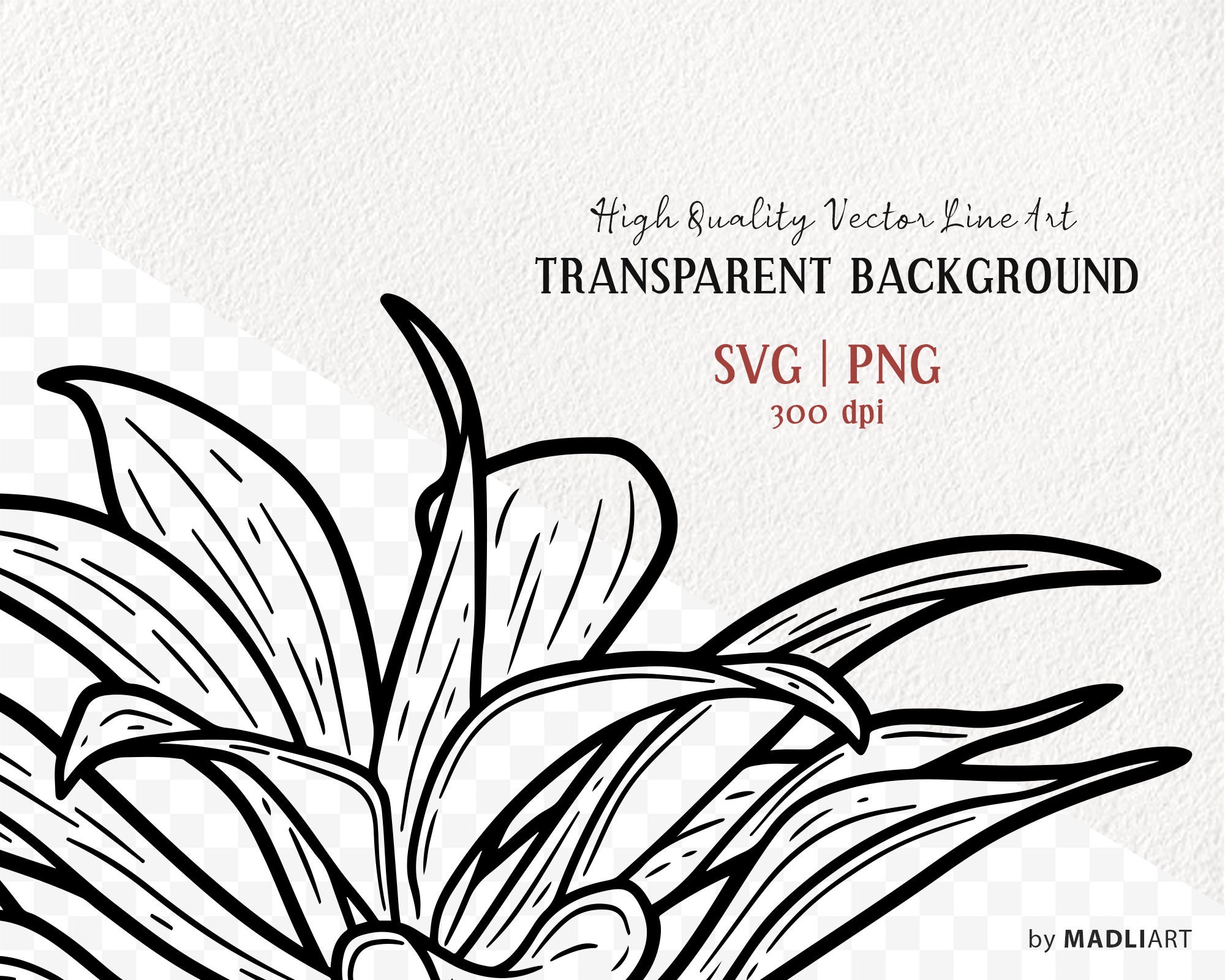 Leafy Plant SVG Clipart. Vector House Plant Line Drawing. Potted Plant ...