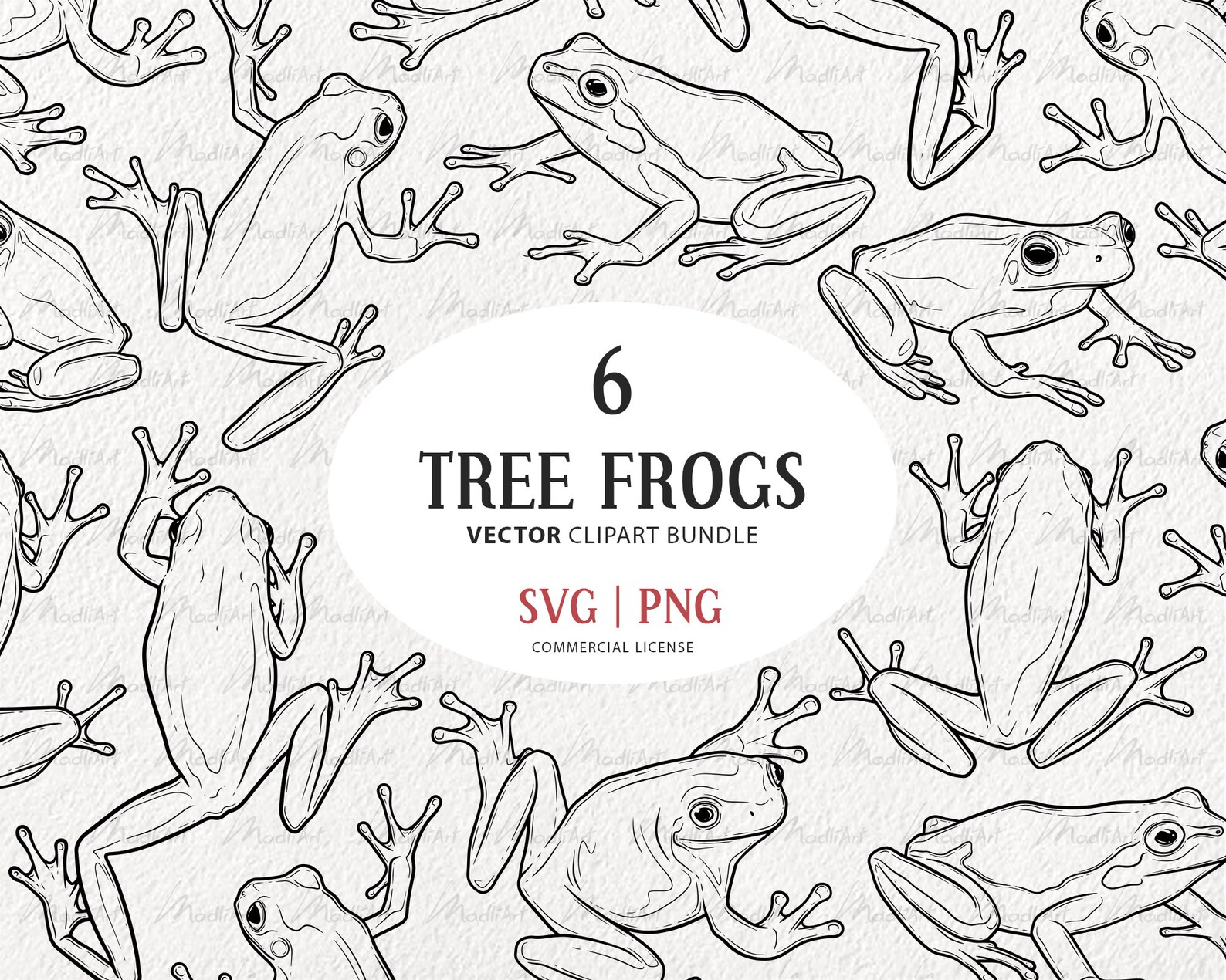 6 Tree Frogs SVG Clipart Bundle. Frog Vector Drawings. Green - Etsy