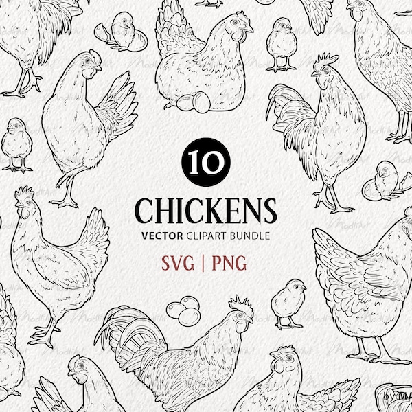 Chicken Drawing - Etsy