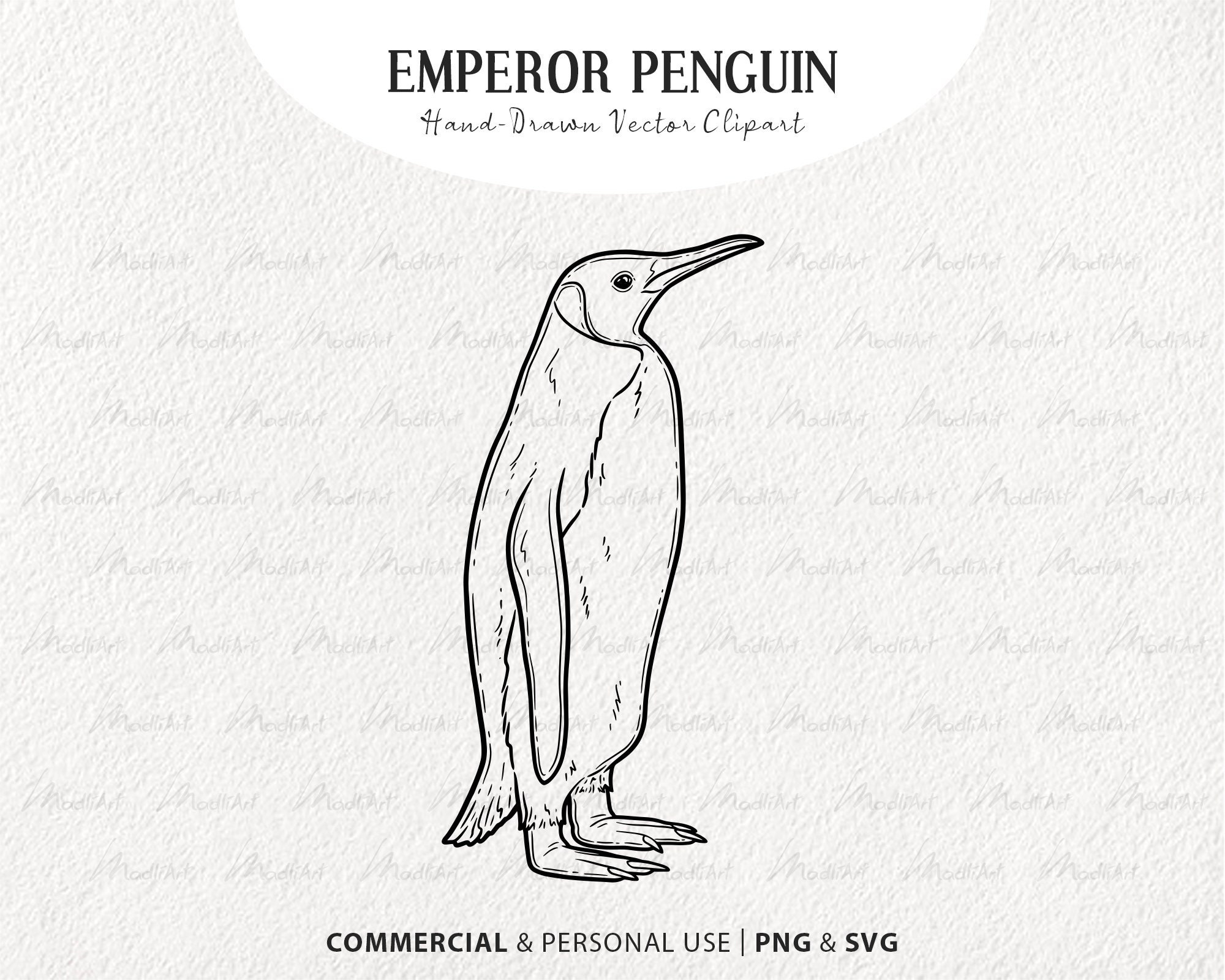 Black And White Emperor Penguin Clip Art