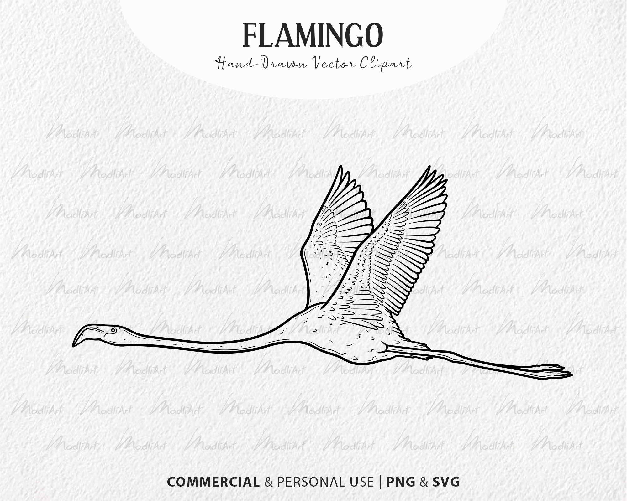 Flying Flamingo Vector Clipart. Hawaii Bird SVG Outline. - Etsy