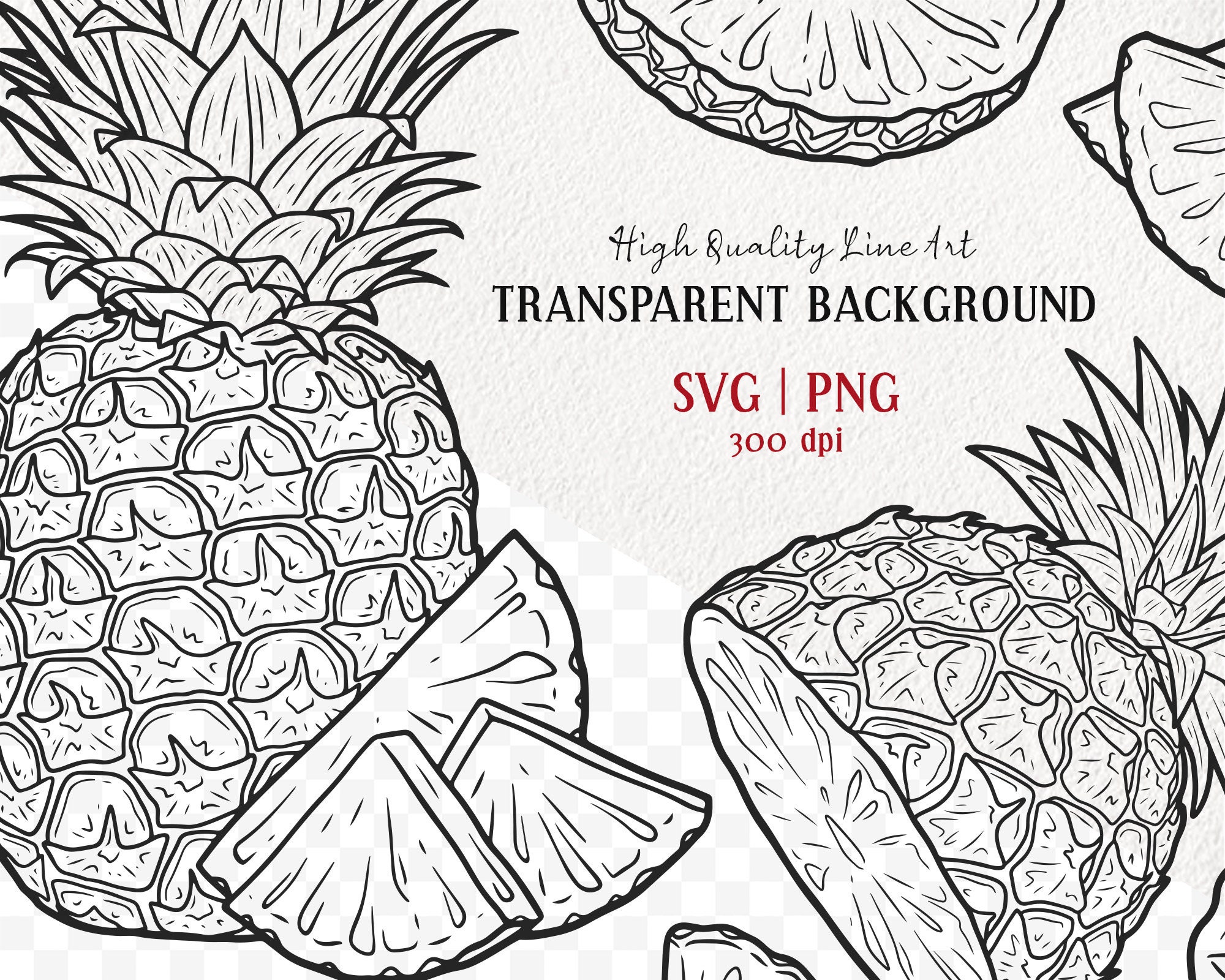 Pineapple SVG Clipart Bundle. 10 Vector Pineapples. Hawaii - Etsy