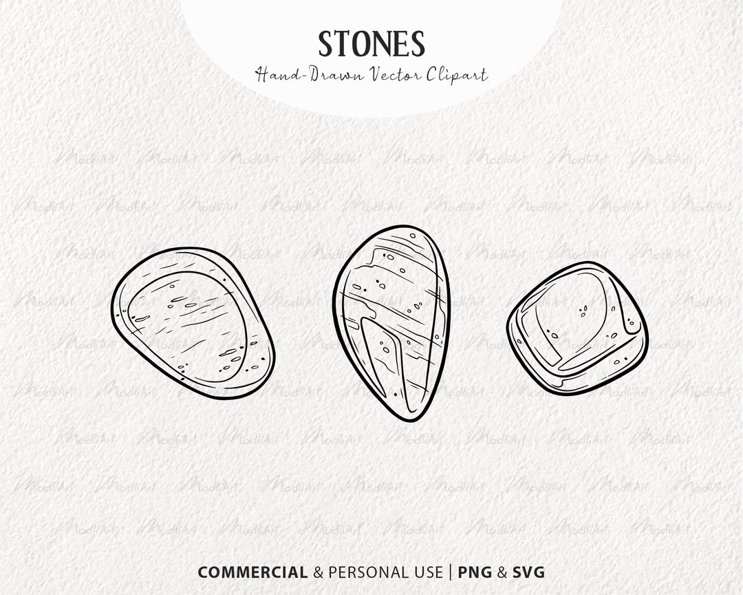 3 Stones Vector Clipart Set. Celestial Gemstone SVG Outline. Spiritual ...