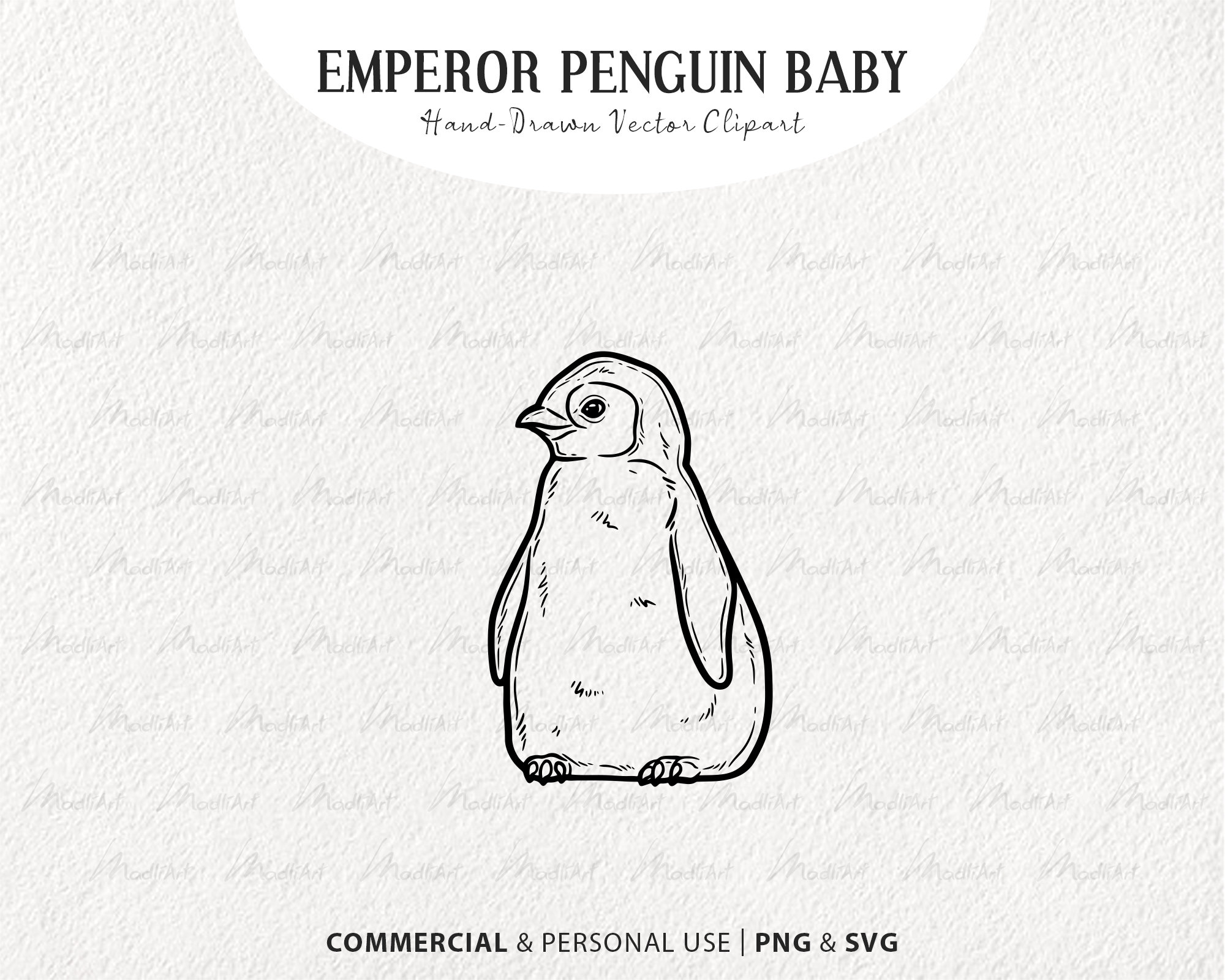 Emperor Penguin Baby SVG Clipart. Sweet Christmas Penguin Vector ...
