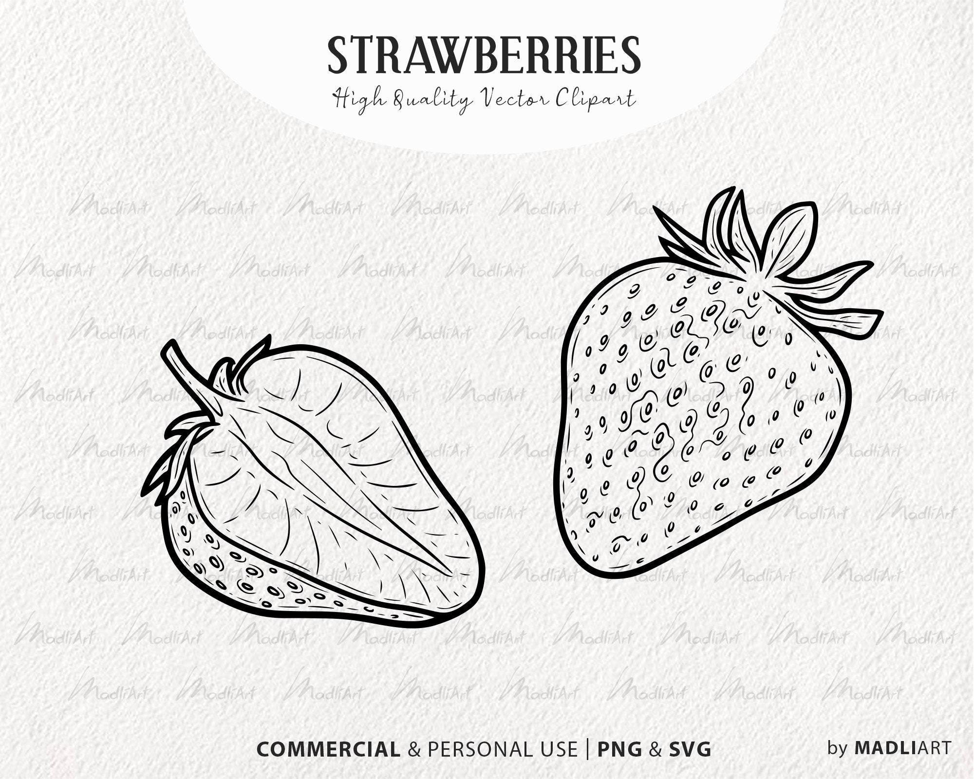 Strawberry SVG Clipart. Vector Strawberries Outline. Strawberry Berries ...