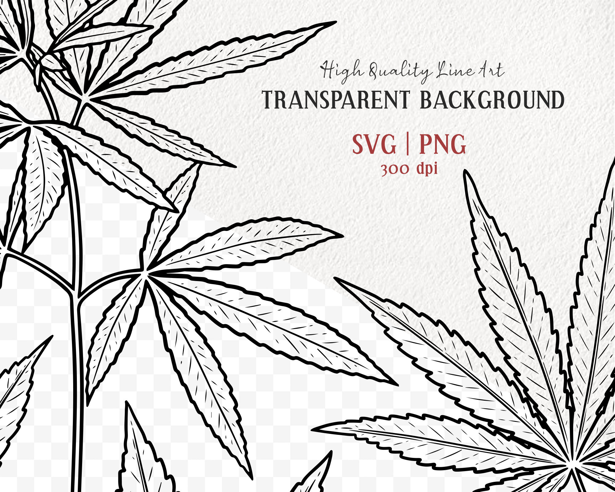 Cannabis Plant Clipart Bundle. 12 Vector Hemp Elements. Marijuana ...