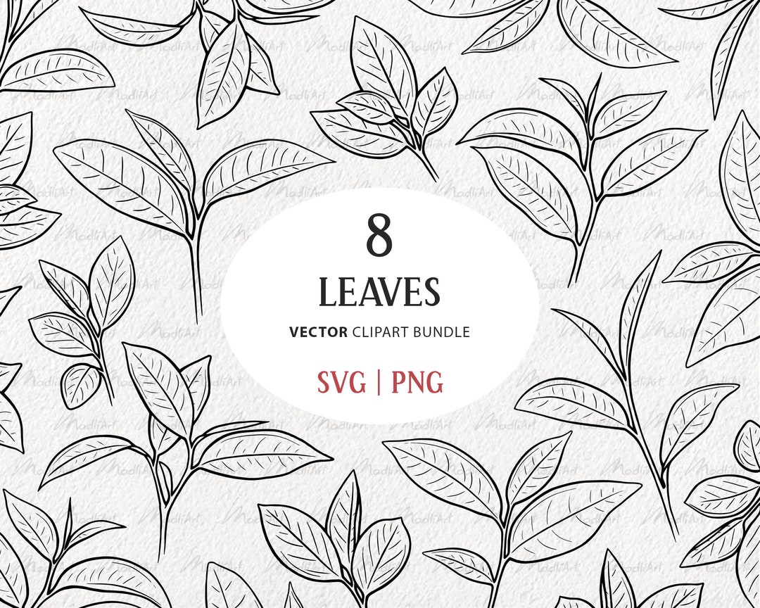 Small Leaves SVG Clipart Bundle. 8 Vector Spring Leaves. - Etsy