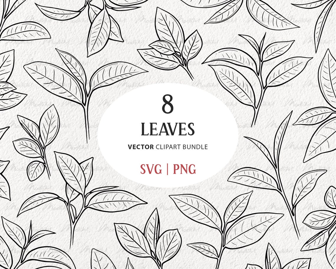 Small Leaves SVG Clipart Bundle. 8 Vector Spring Leaves. - Etsy