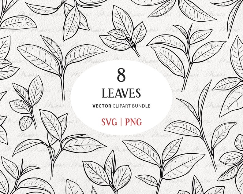 Small Leaves SVG Clipart Bundle. 8 Vector Spring Leaves. - Etsy