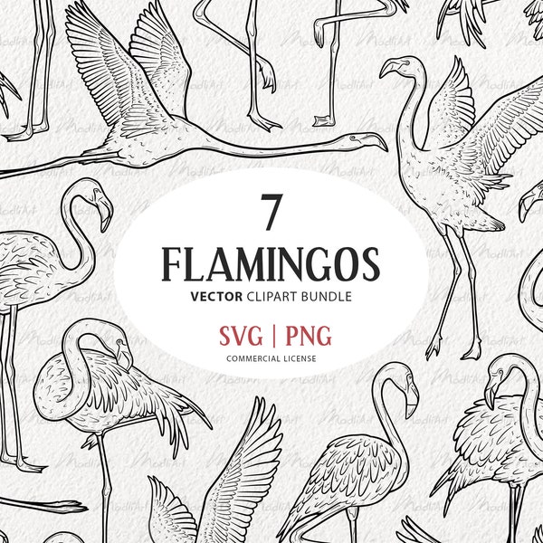 Flamingo Outline Svg - Etsy