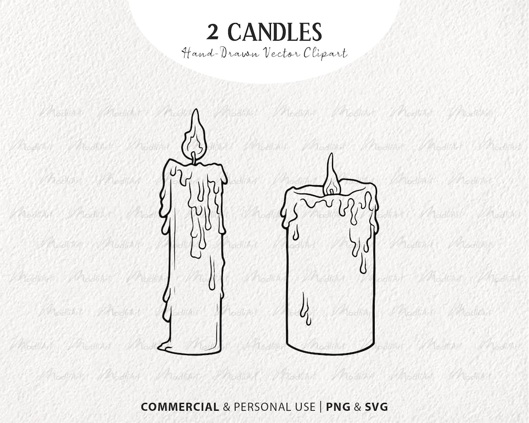 Candles SVG Clipart Set. Melting Candles Vector Art. Celestial Candle ...