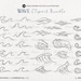 32 Waves Vector Clipart. Hand Drawn Wave Line Graphics. Beach Sea Art ...