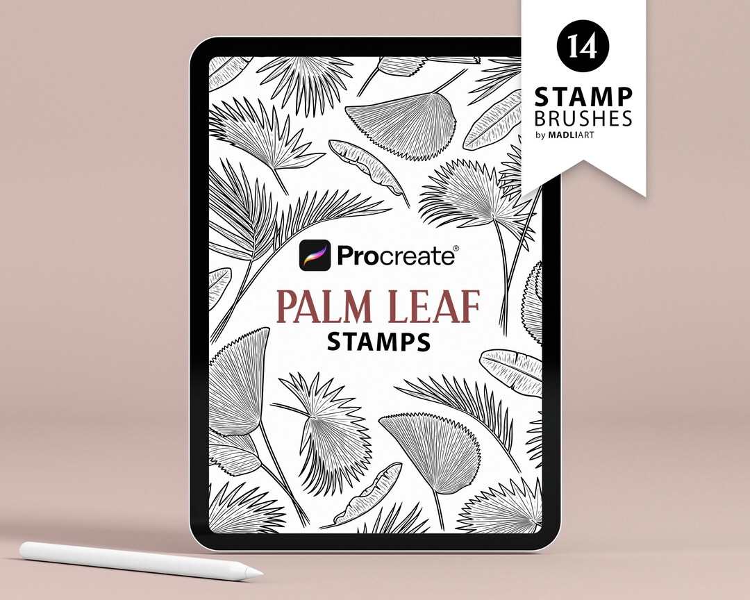 14 Procreate Palm Tree Leaf Stamps. Jungle Leaves Tattoo Design ...