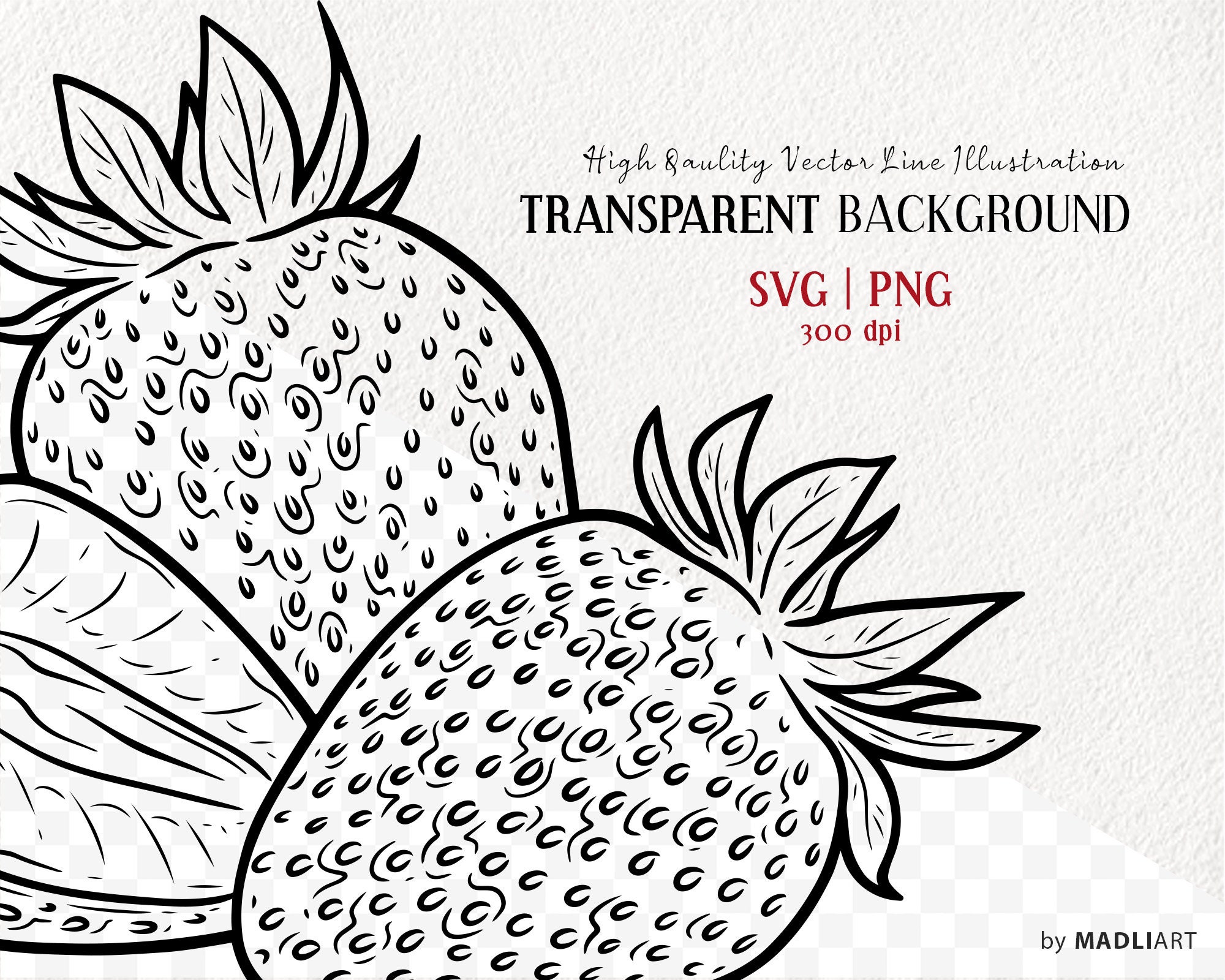 Strawberry SVG Clipart. Vector Strawberry Plant Outline. Strawberries ...
