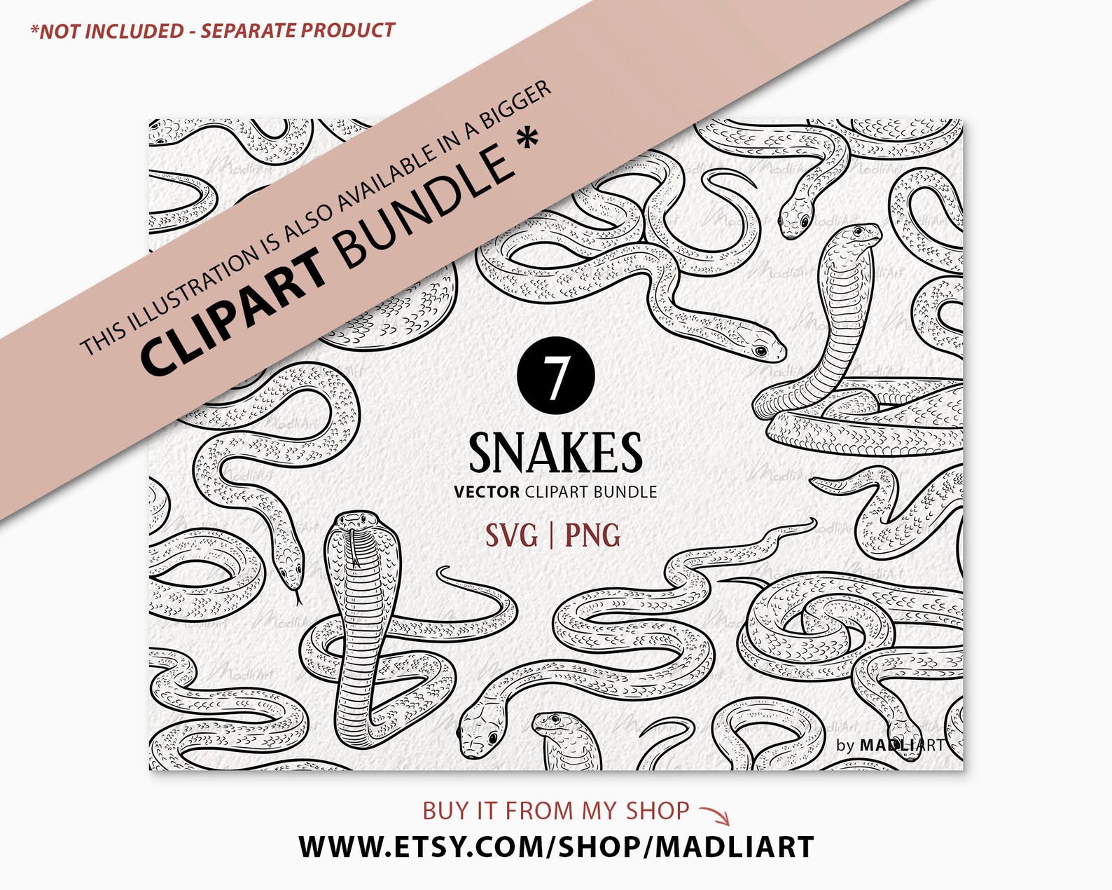 Rat Snake SVG Clipart. Snake Vector Drawing. Cobra Tattoo Design ...