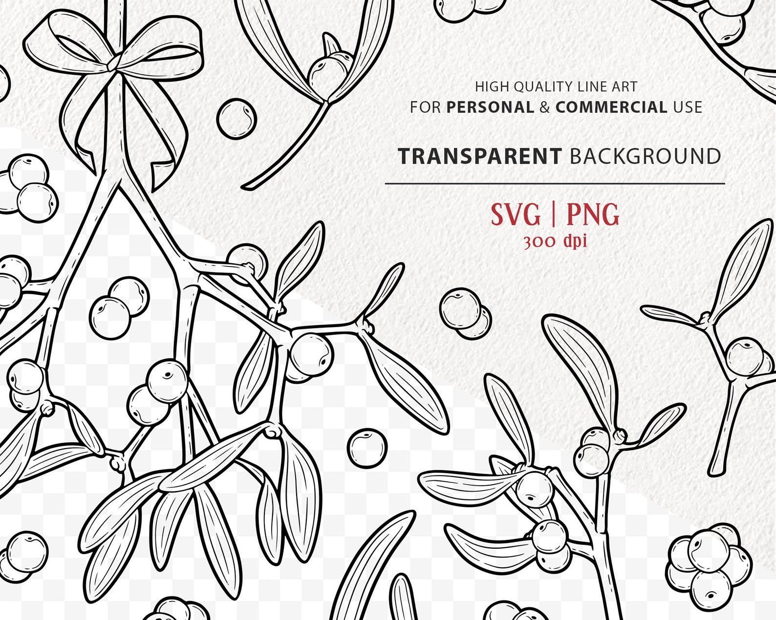 Christmas Mistletoe Vector Clipart Bundle. Mistletoe SVG - Etsy UK