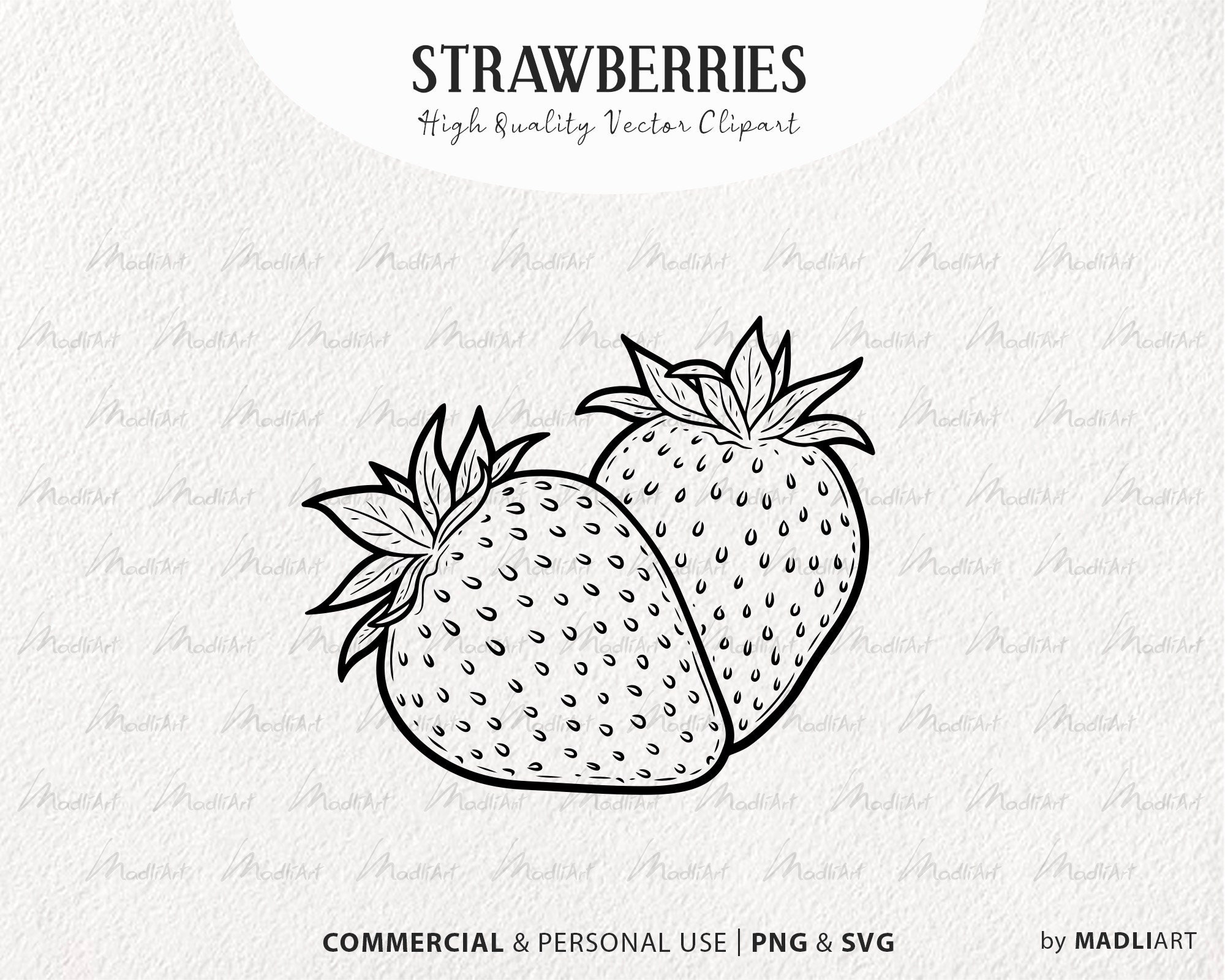 Strawberry SVG Clipart. Vector Strawberry Plant Outline. Strawberries ...