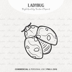 Ladybug Vector Clipart. Lady Bug SVG Stamp. Cute Love Bug Outline ...
