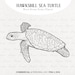 Hawksbill Sea Turtle SVG Clip Art. Sea Turtle Vector Line Art. Sea ...