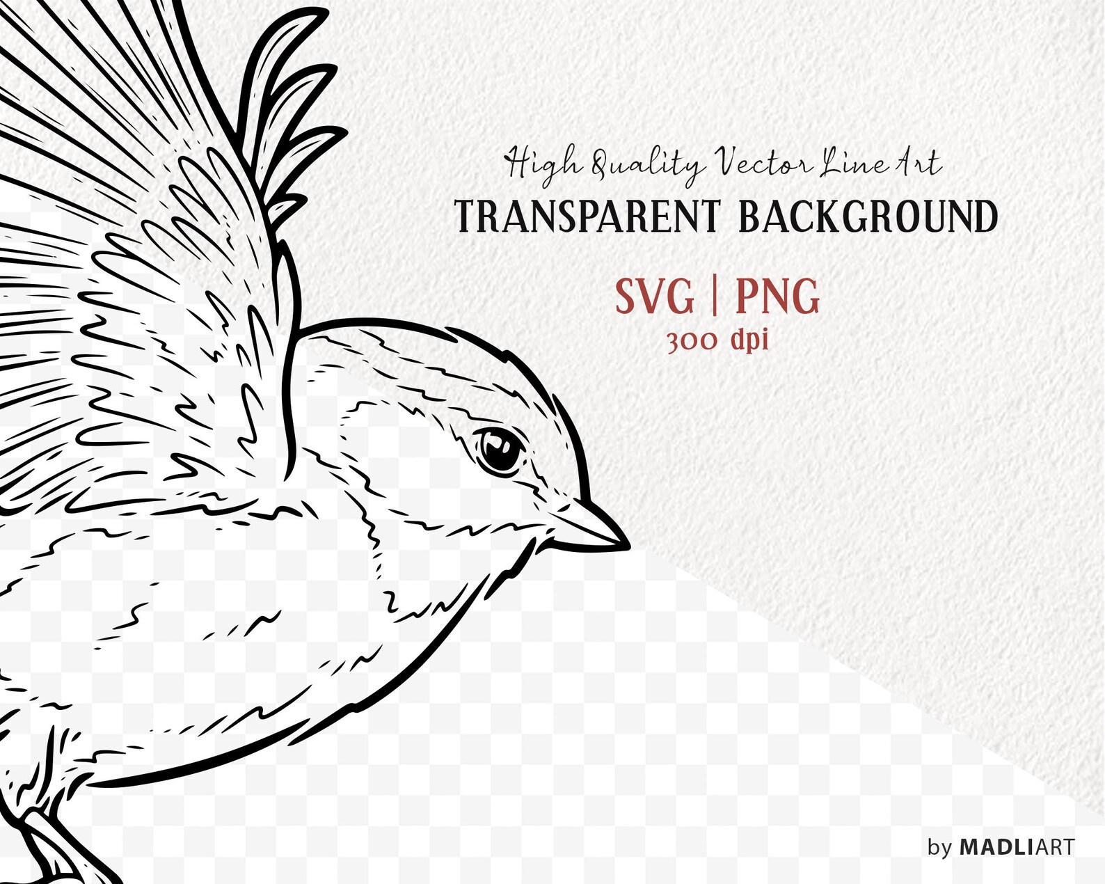 Chickadee SVG Clipart. Small Bird Vector Art. Flying Bird Outline ...