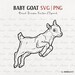Baby Goat SVG Clipart. Jumping Goat Vector Line Art. Farm Animal ...