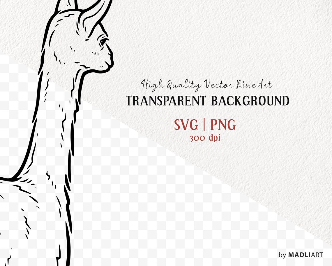 Llama SVG Clipart. Alpaca SVG Line Drawing. Llama Vector - Etsy