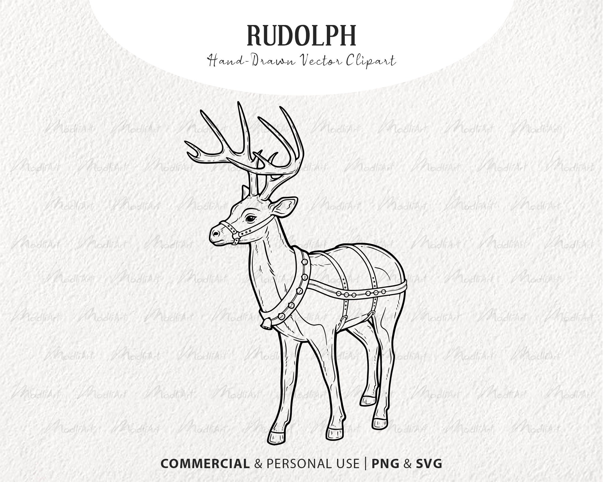 Black And White Rudolph Clipart
