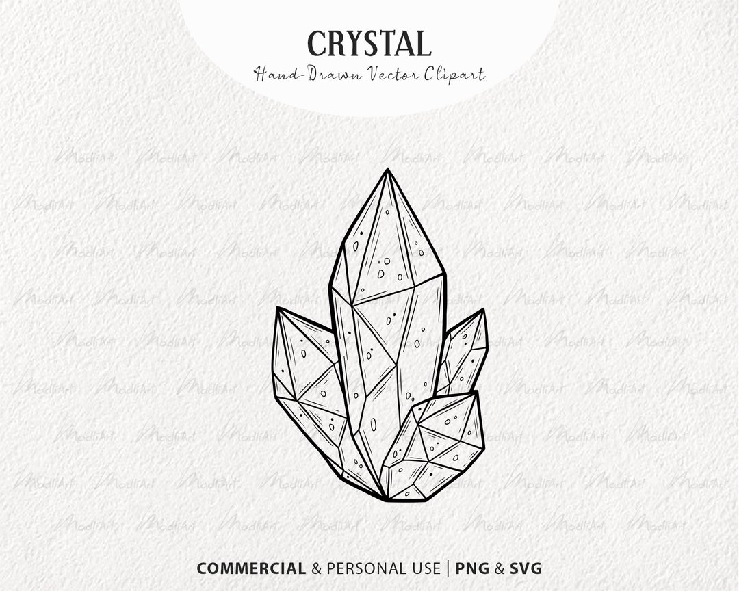 Crystal Vector Clipart. Celestial Gemstone SVG Outline. Spiritual Gem ...