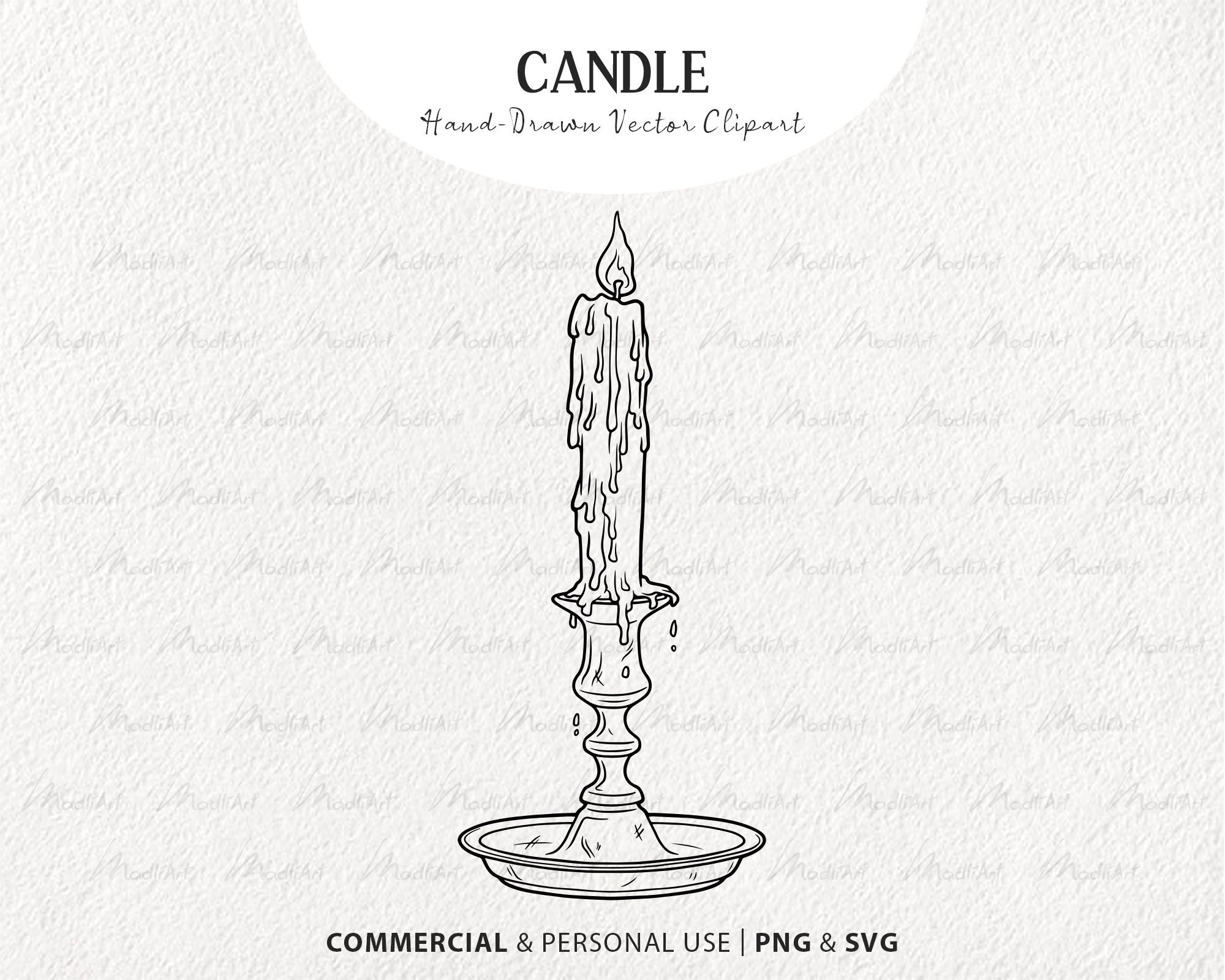 Candle SVG Clipart. Halloween Witchcraft Candle Vector Art. Hocus-pocus ...