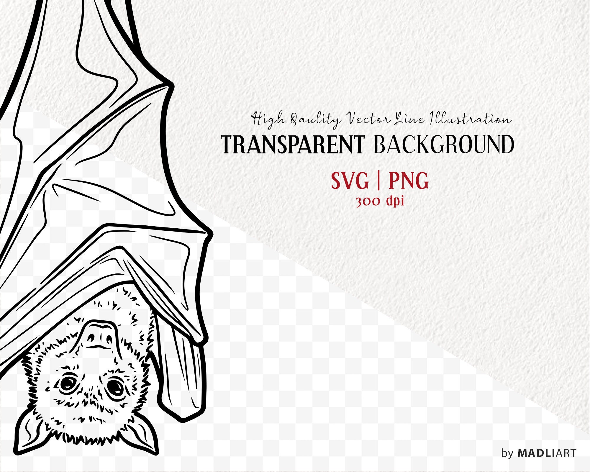 Fruit Bat SVG Clipart. Hanging Bat Vector Art. Flying Fox Line - Etsy