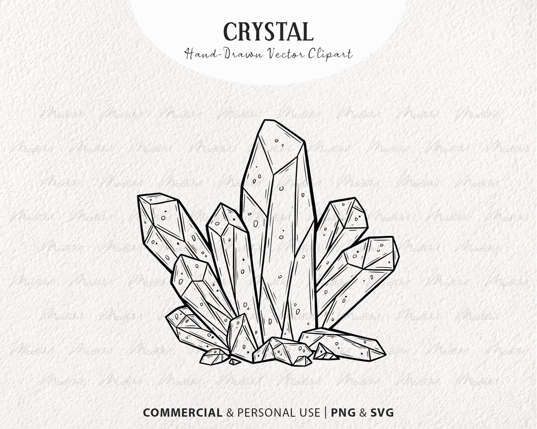 Clipart SVG cristal. Contour De Vecteur De Pierres Précieuses Célestes ...