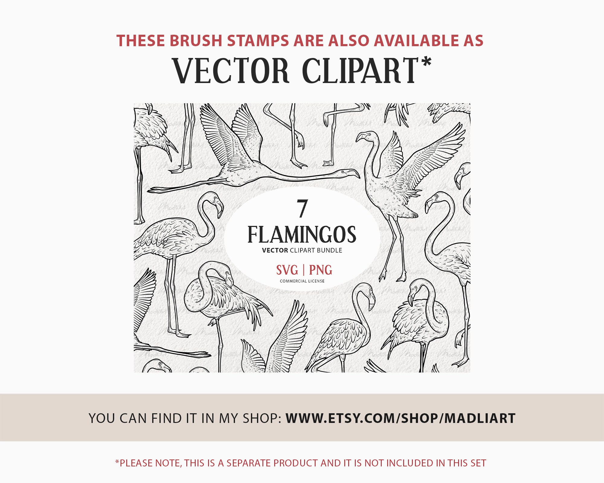 7 Procreate Flamingo Stamps. Flamingo Tattoo Design. Tropical - Etsy