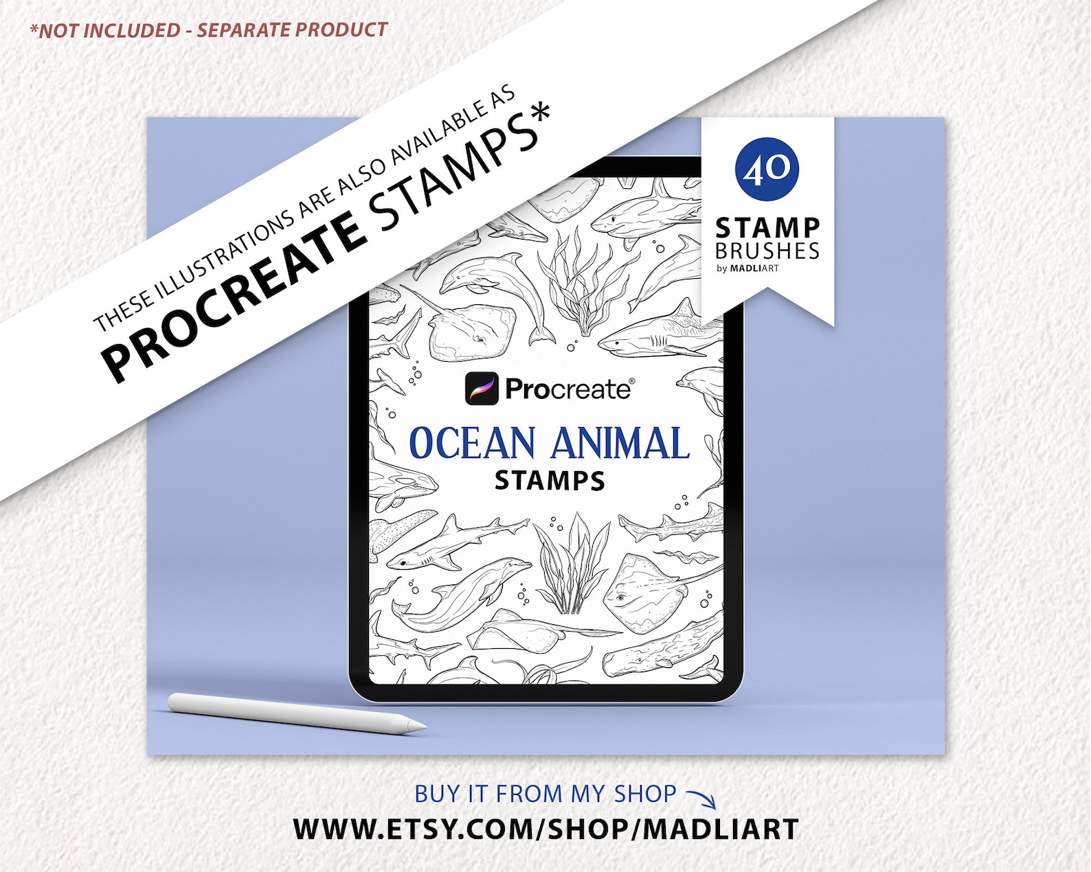 40 Ocean Animals Clipart Bundle. Sea Animals Vector Line Art. - Etsy