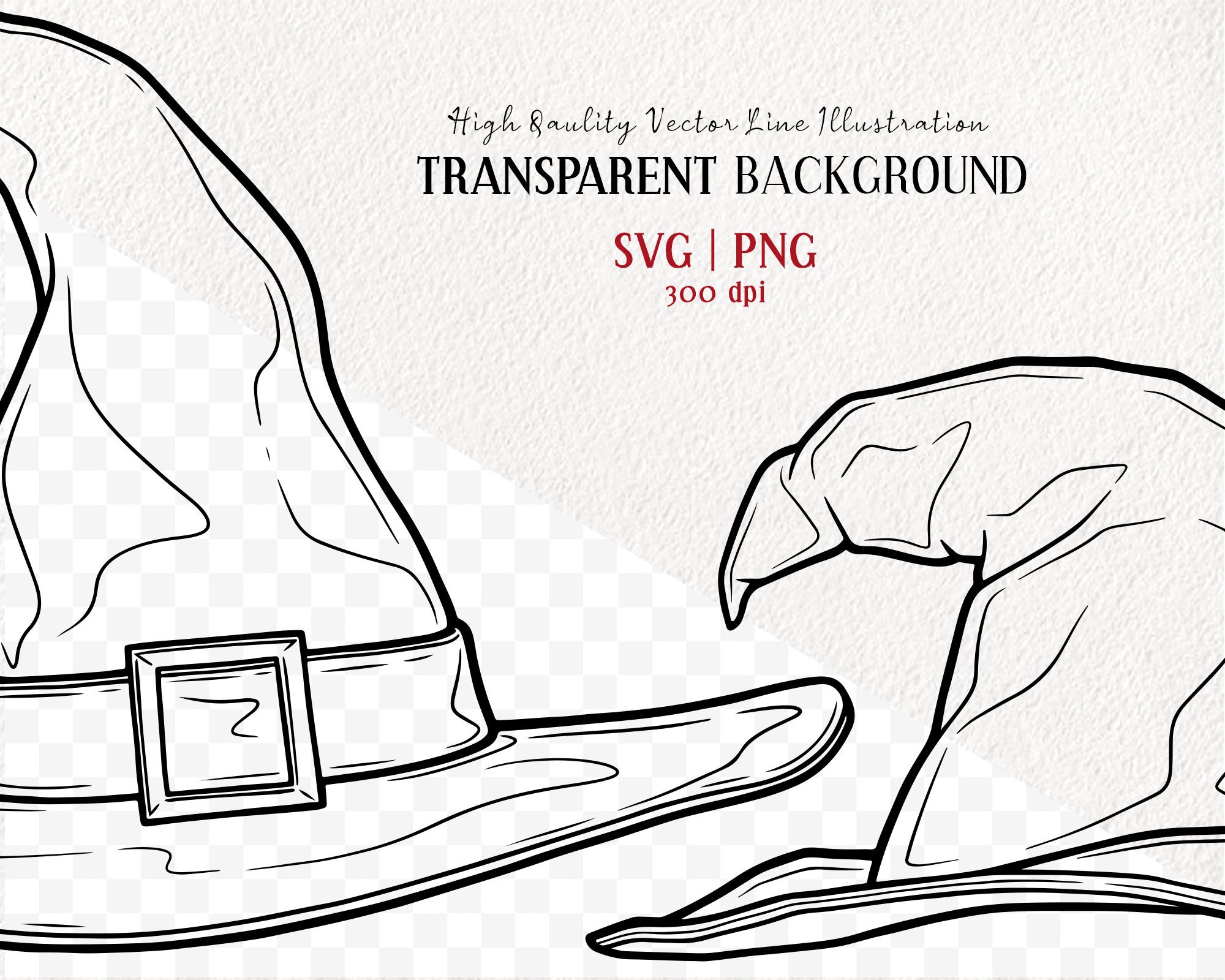 Witch Hat SVG Clipart Bundle. 2 Wizard Sorting Hats. Hocus Pocus Vector ...