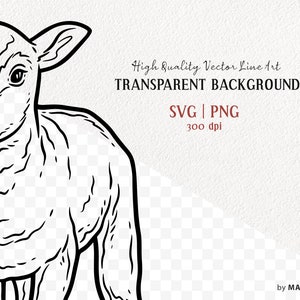 Lamb SVG Clipart. Sheep SVG Line Art. Farm Animal Drawing. Baby Sheep ...