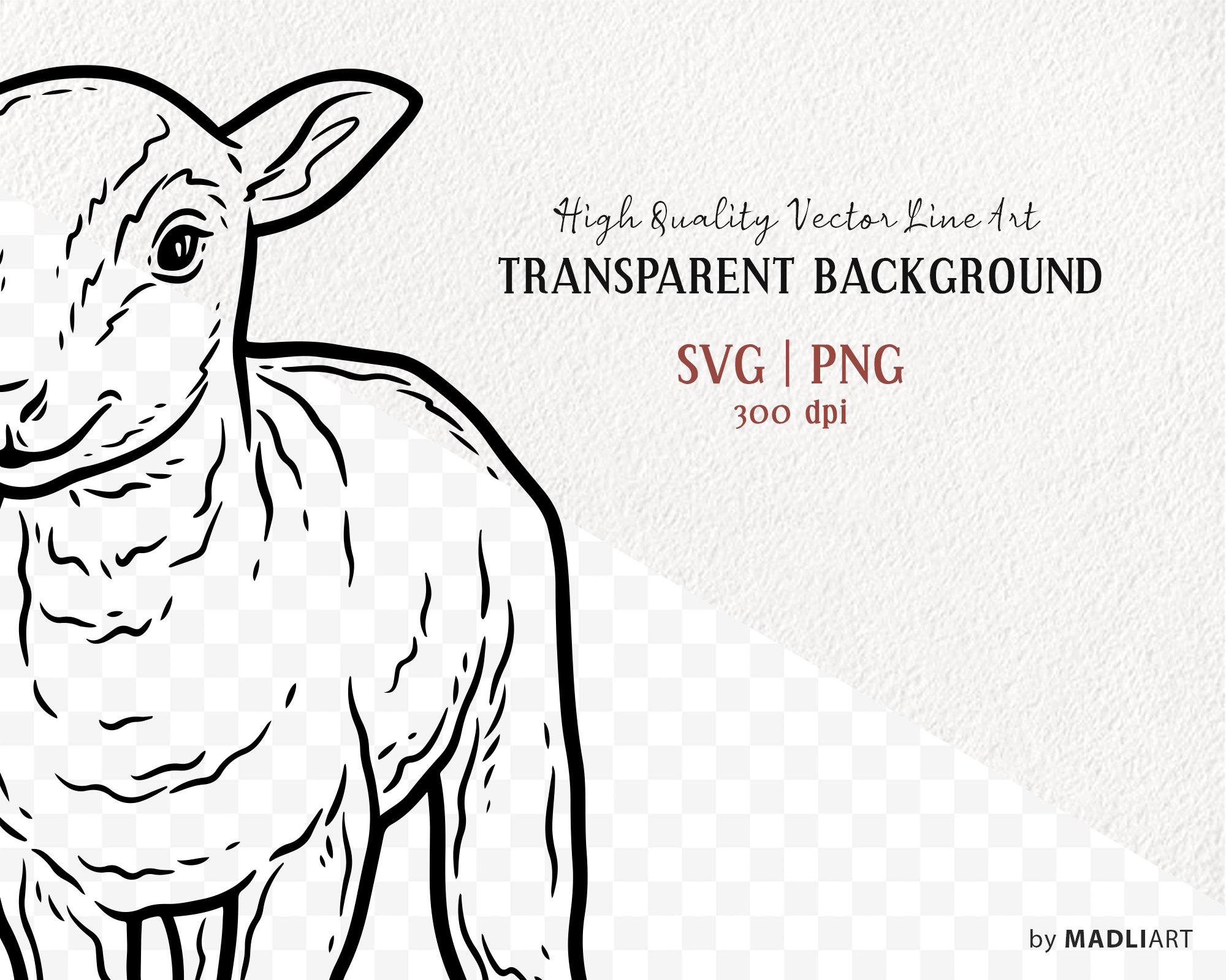 Lamb SVG Clipart. Sheep SVG Line Art. Farm Animal Drawing. Baby Sheep ...