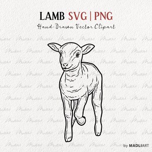 Lamb SVG Clipart. Sheep SVG Line Art. Farm Animal Drawing. Baby Sheep ...