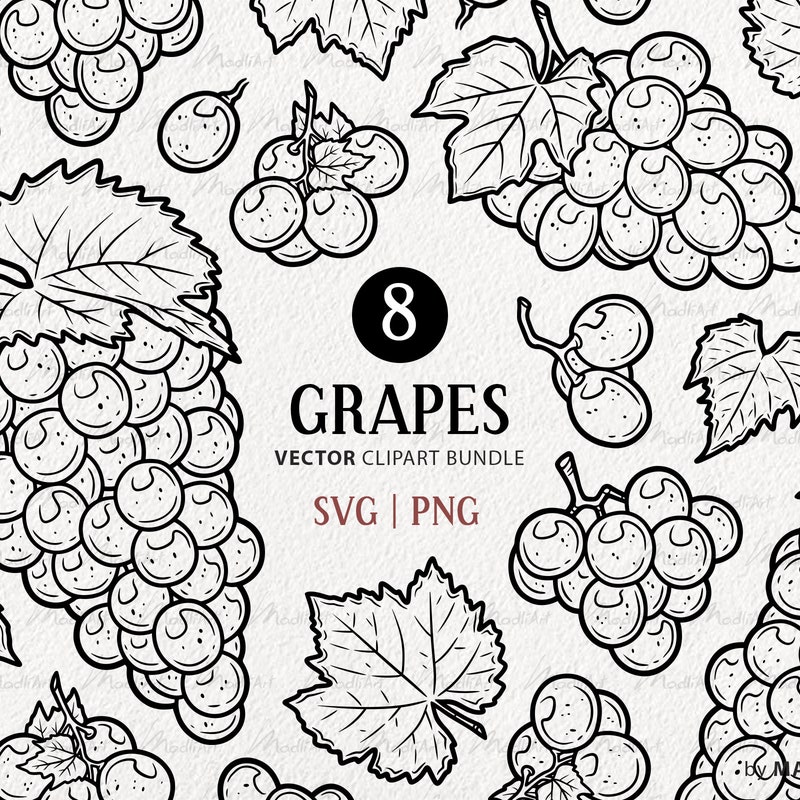 Line Drawing of Grapes - Etsy