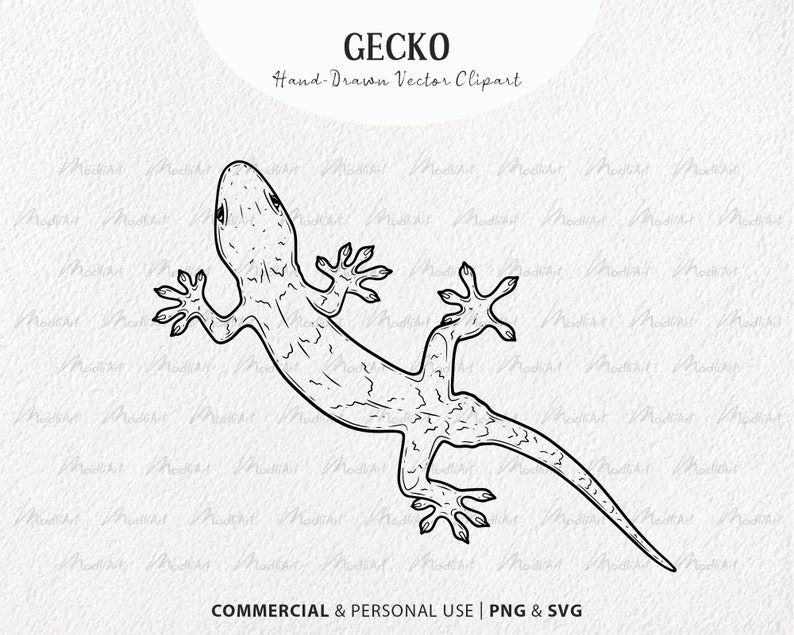 Gecko SVG Clipart. Lizard Vector Drawing. Leopard Gecko - Etsy