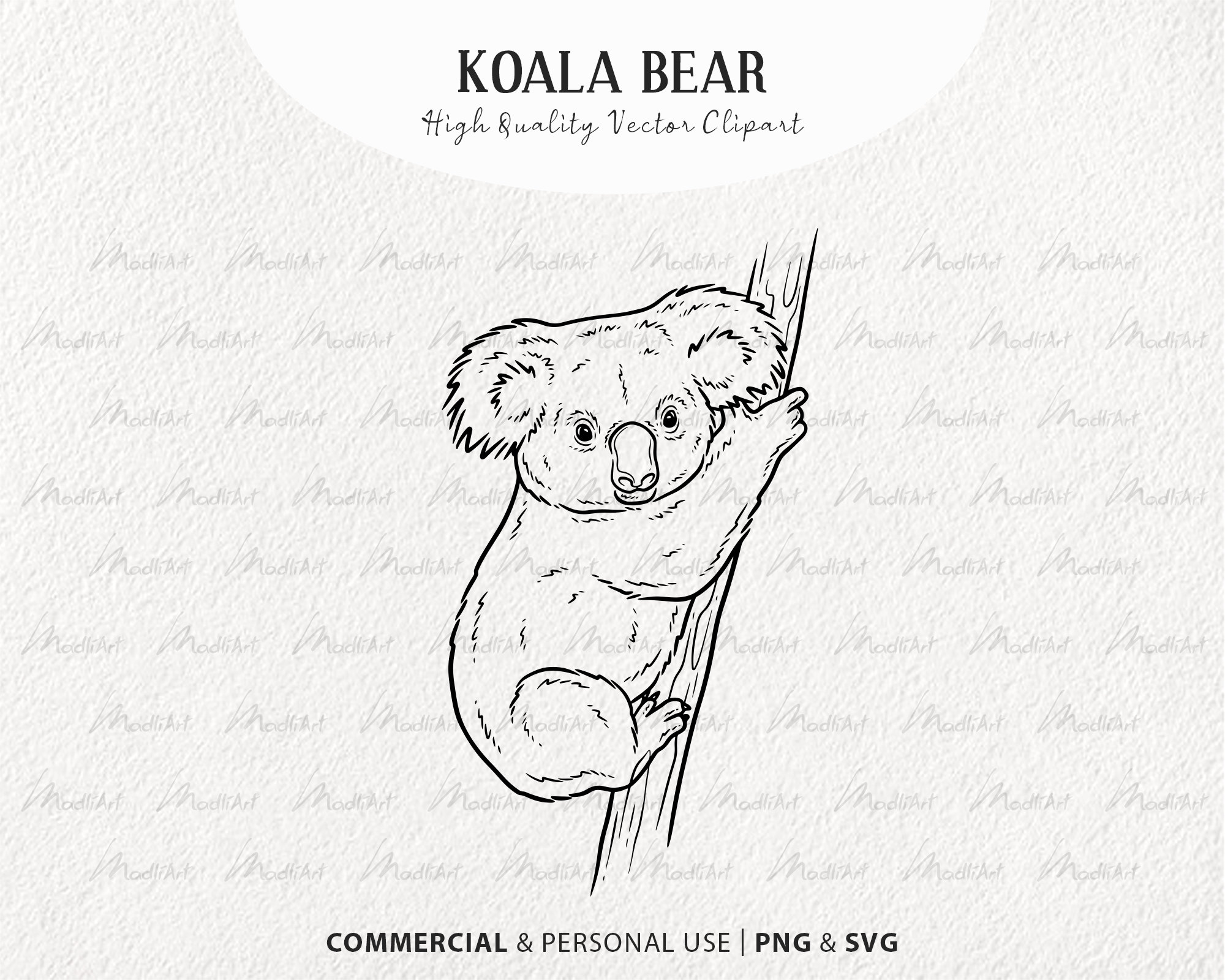 Cute Koala Bear Outline