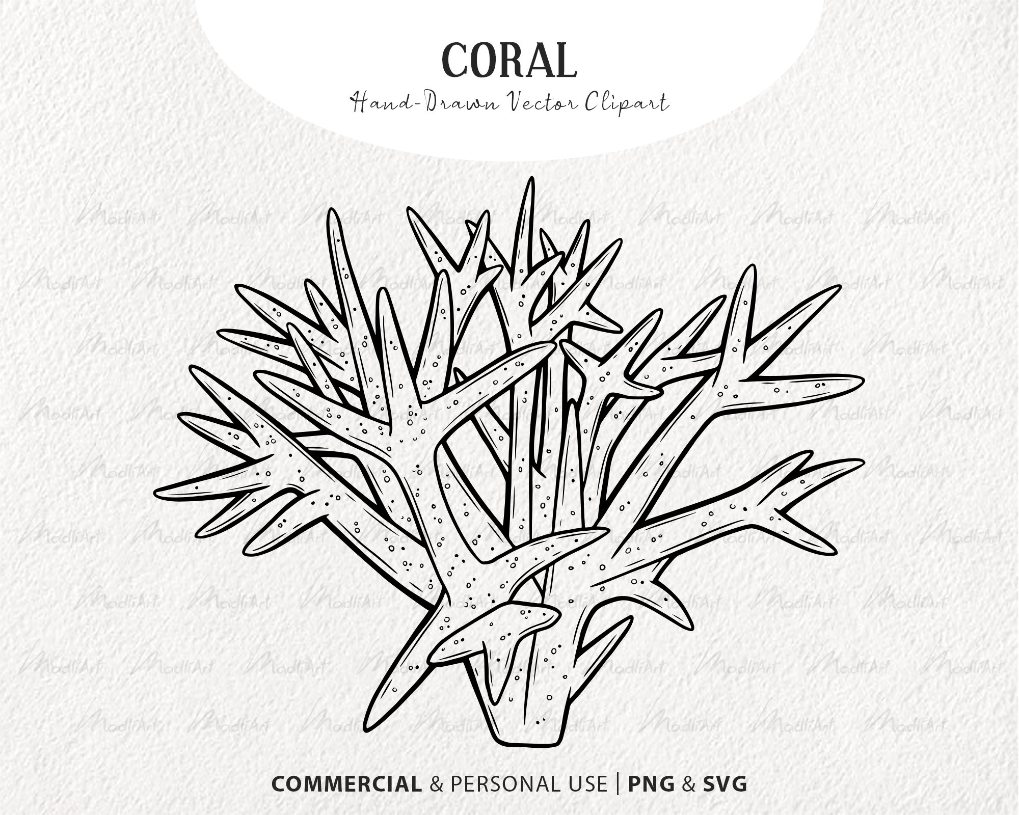 Coral Reef Black And White Clipart