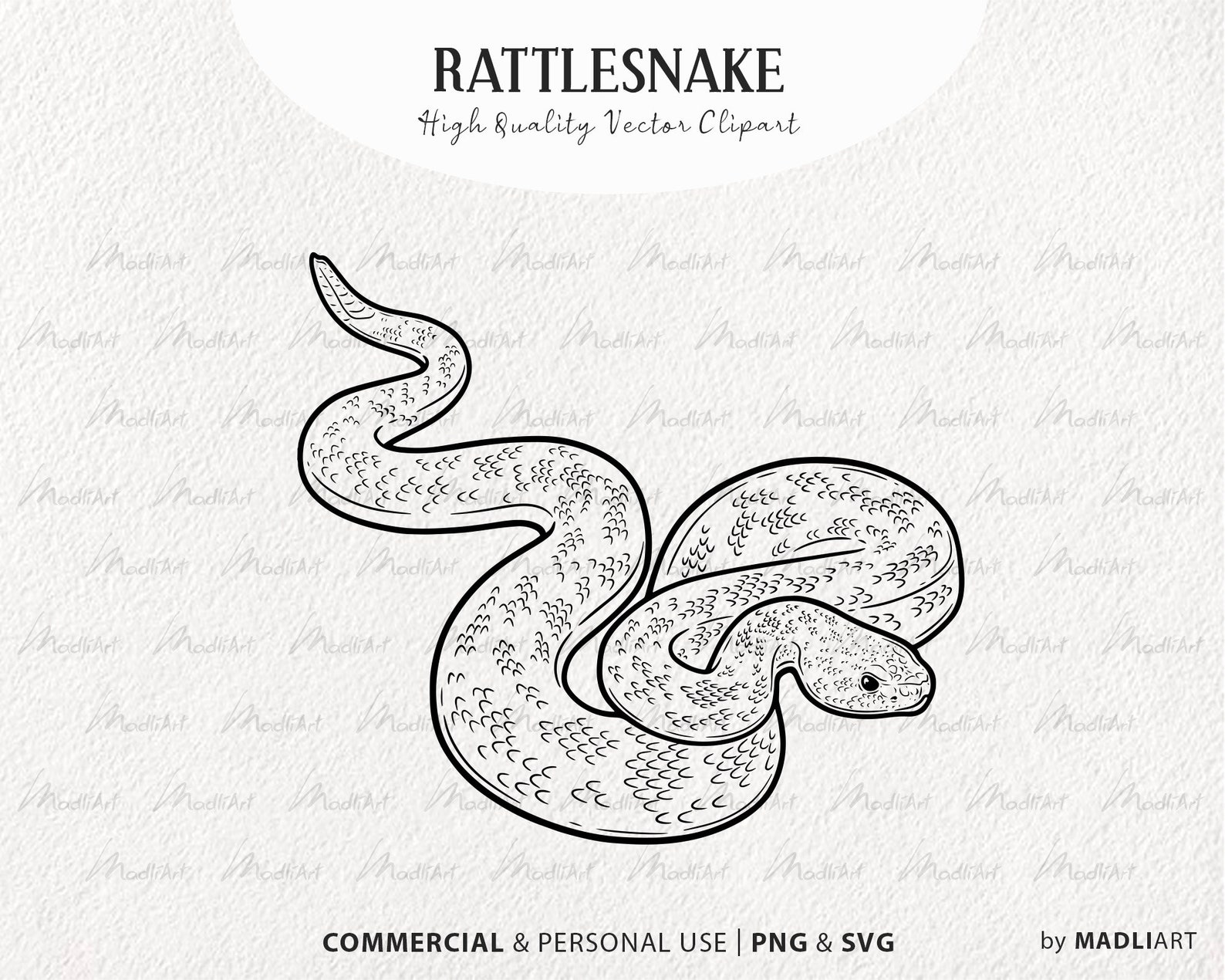 Rattlesnake SVG Clipart. Snake Vector Drawing. Cobra Tattoo Design ...