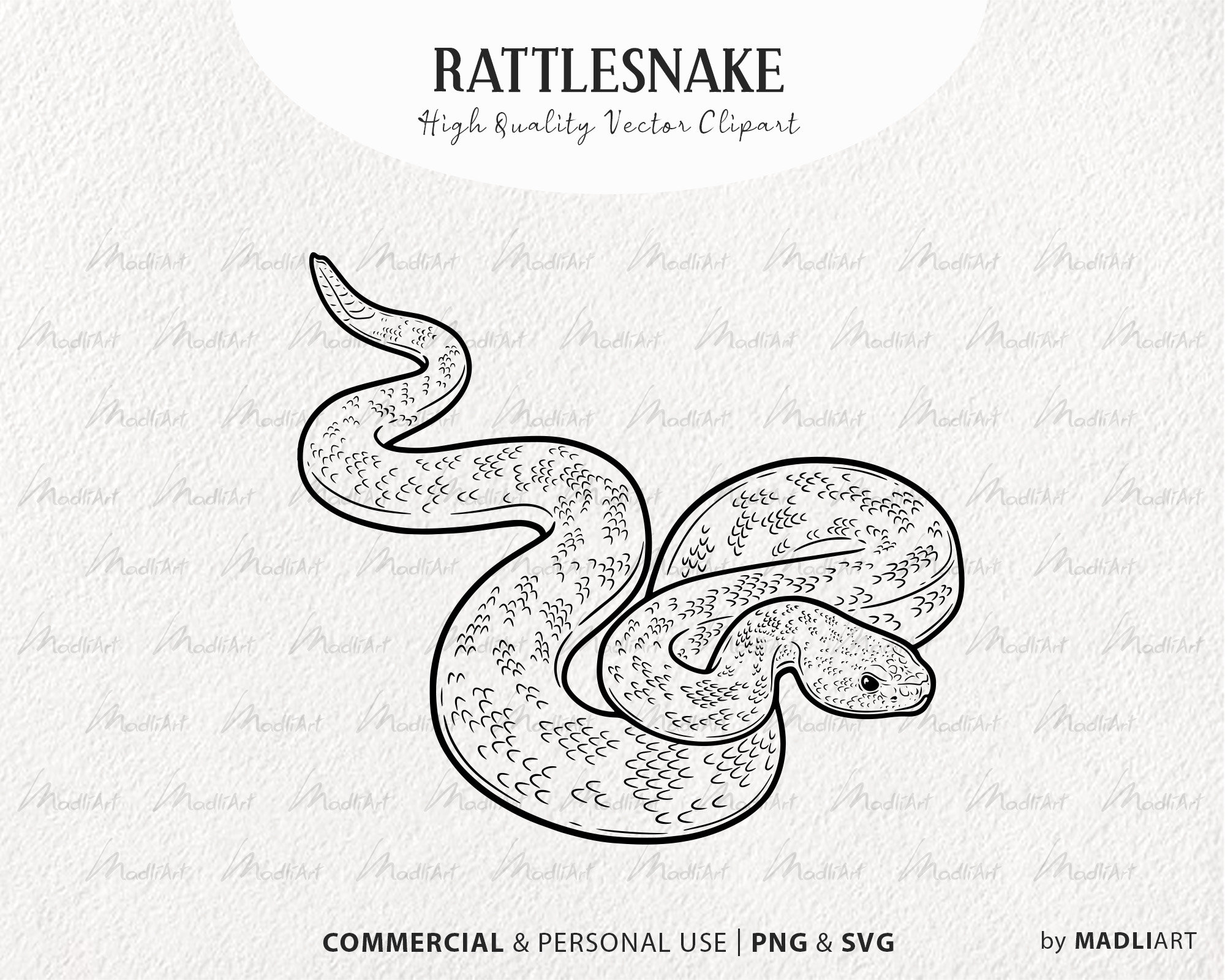 Rattlesnake SVG Clipart. Snake Vector Drawing. Cobra Tattoo Design. Viper Snake Line Art ...
