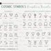 37 Kosmische Symbole Clipart. Sternzeichen Vektorgrafiken. Planeten ...